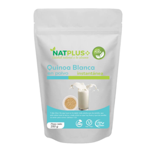 Quinoa Blanca en Polvo – 250grs / Natplus – Suplementos y Vitaminas Chile