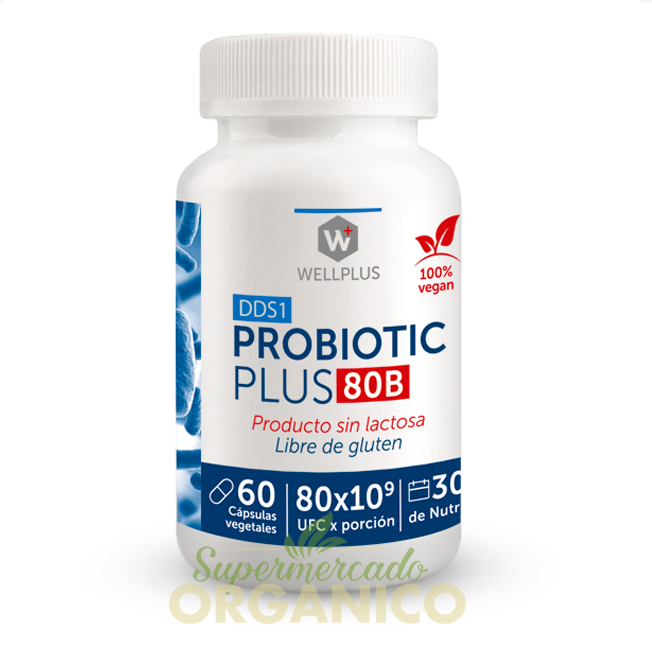 Probiotic Plus 80B - 60 Capsulas / WellPlus - Suplementos Y Vitaminas Chile